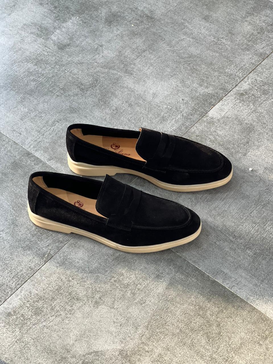 Charcoal Black Loafers – KA 12